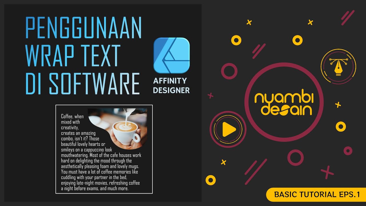 Wrap Text in Affinity Designer (Desktop Version) # Basic Tutorial Eps.1 ...