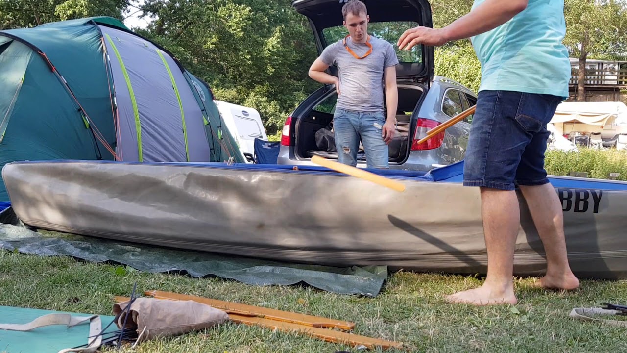 Faltboot Aufbau vom Delphin 140 MTW - YouTube