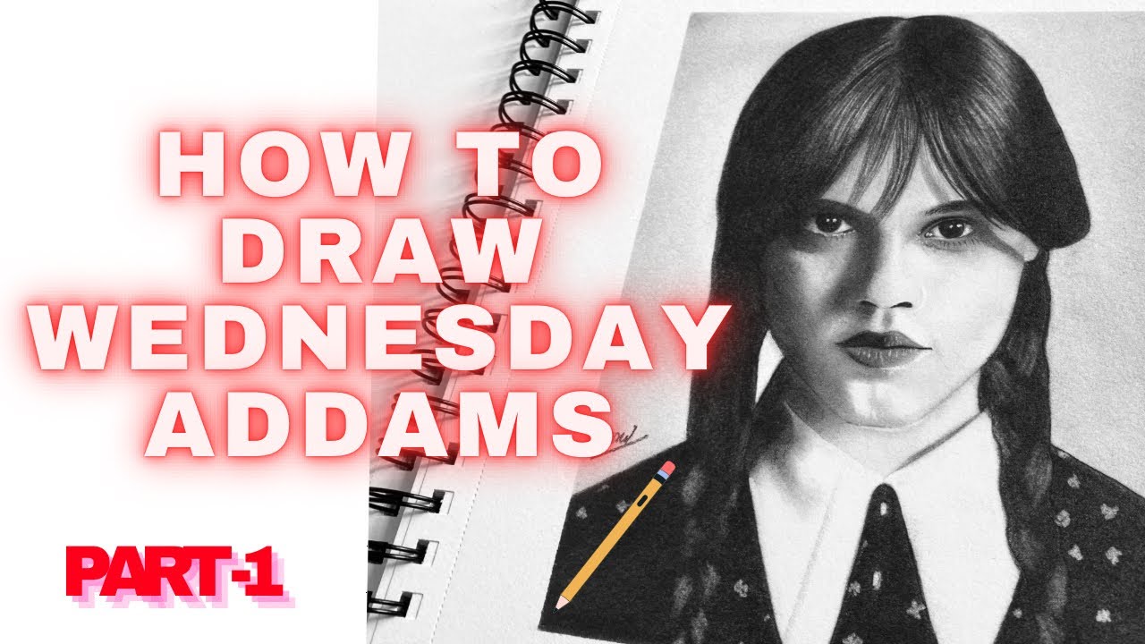 How to draw Wednesday Addams realistic drawing ️ - YouTube