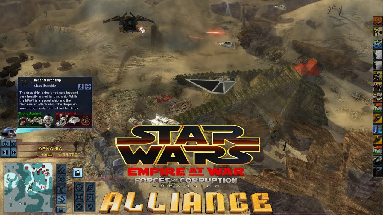 Arkania ground combat - Star Wars Empire at War - FOC Alliance - YouTube