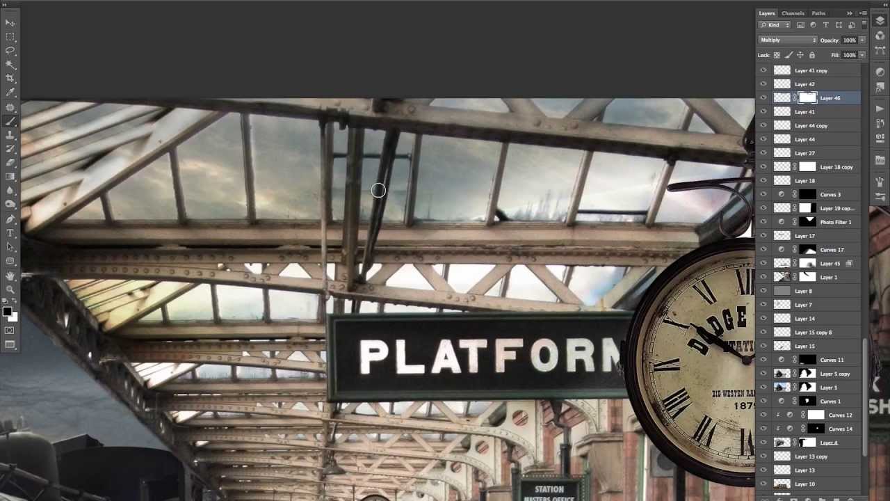 Vintage Train Station - Speed Manipulation (Photoshop CS6) - YouTube