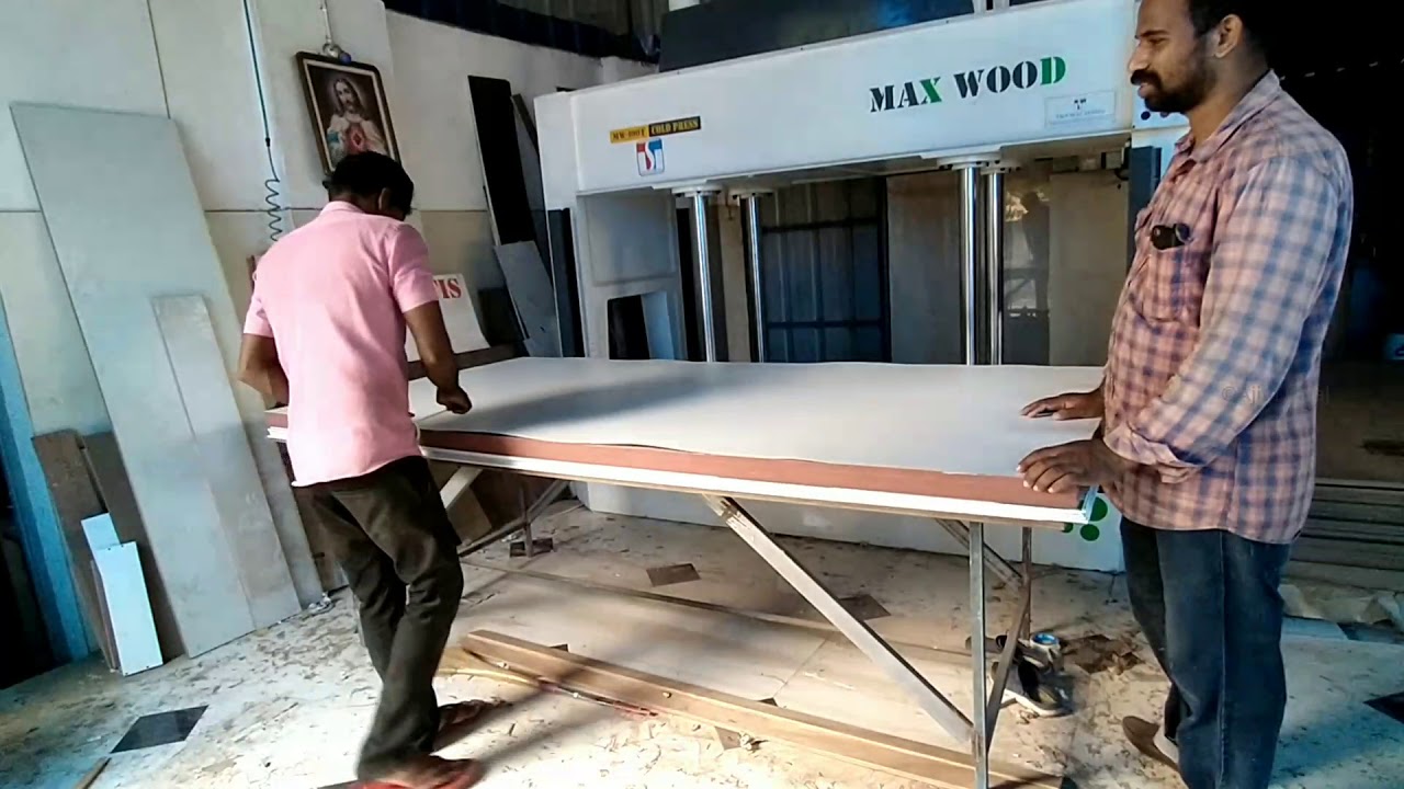 Pressing of Laminate on MDF - YouTube