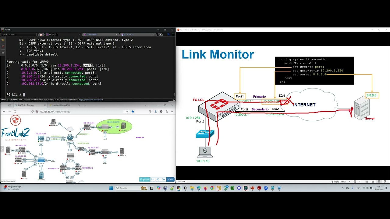 FortiGate - Link Monitor - Configuration and Test - YouTube