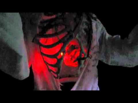 Lighted Beating Heart Skeleton Hanging Halloween Prop - YouTube
