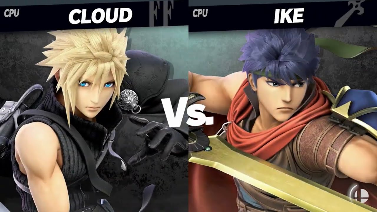 Super Smash Bros. Ultimate - Cloud (Advent Children) vs Ike (Radiant Dawn) - YouTube