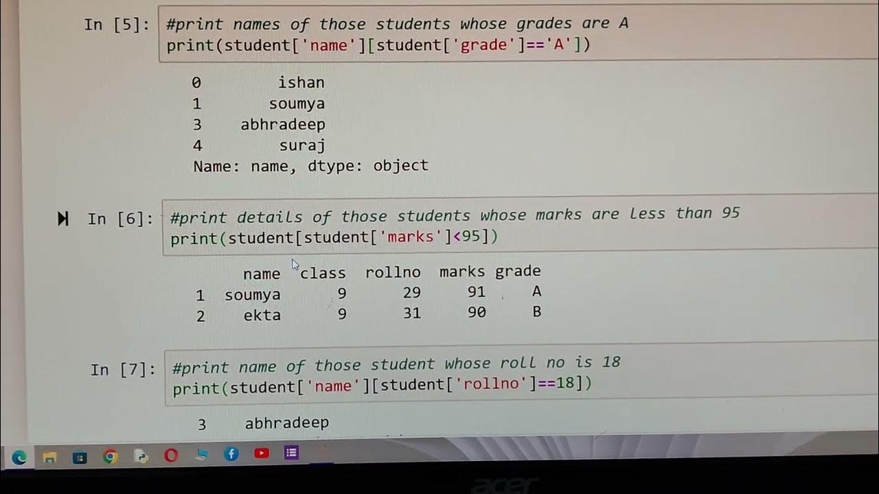 DATAFRAME CONDITIONAL STATEMENTS BY SOUMYA - YouTube