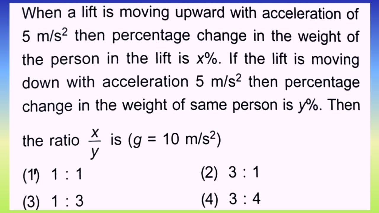 When a lift is moving upward with an acceleration of 5 m/s² , then the ...