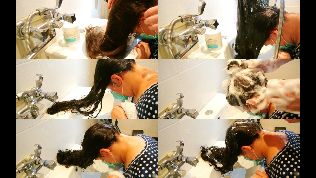 Long wash of very long hair in the sink (2 video in 1) trailer - YouTube