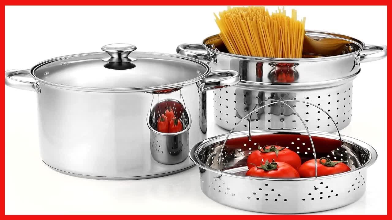 Cook N Home 4-Piece 8 Quart Multipots, Stainless Steel Pasta Cooker ...