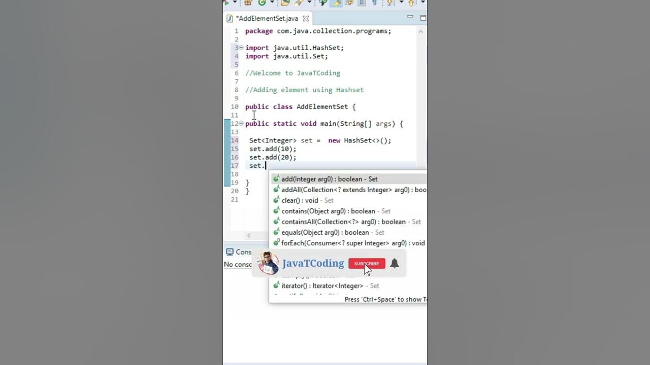 😜🤔add An Element To A Set In Java Shorts Youtubeshorts Javatcoding Youtube