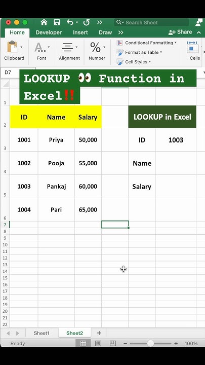 Master the Excel Lookup Function Fast! 🚀 Excel Amazing Function #shorts ...