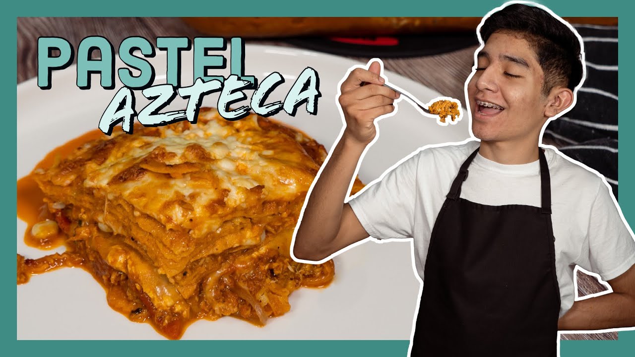 Pastel AZTECA de POLLO en salsa ROJA - YouTube