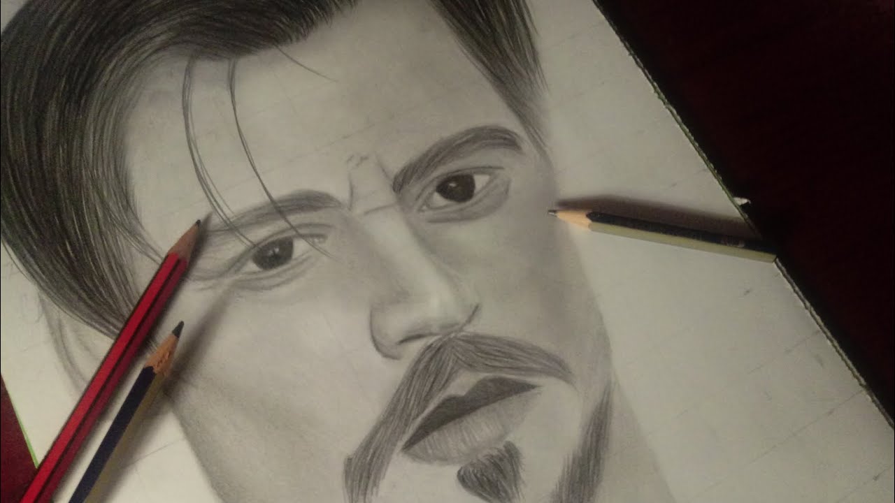 Dibujo de Jonny Deep a lapiz grafito-time laps#comodibujar #boceto # ...
