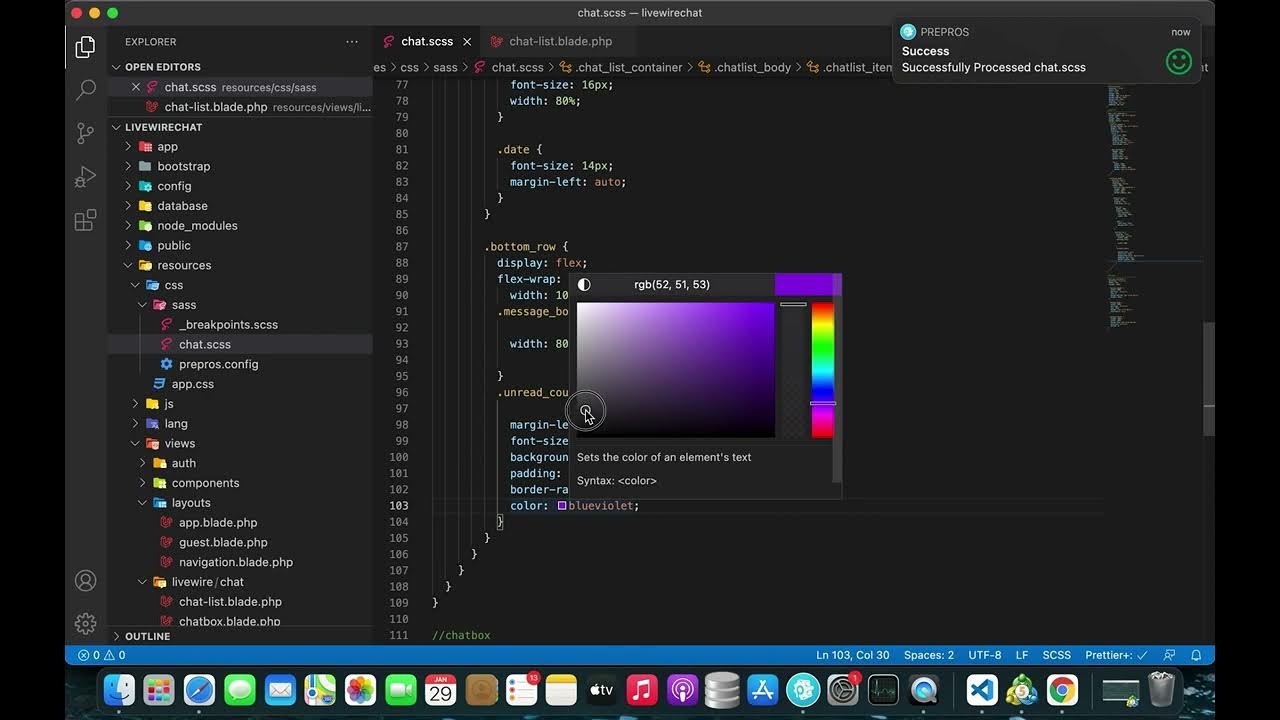 12 ChatList part 2 (Laravel-Livewire Chat-Message App Tutorial) - YouTube
