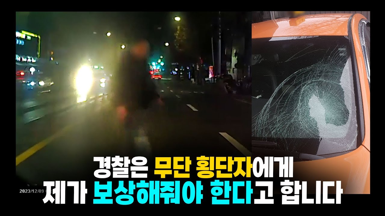 20491회 검은 옷을 입고 중앙분리대 근처에 서 있다가 갑자기 나온 사람 경찰은 제가 치료비 및 보상을 해줘야 한다고