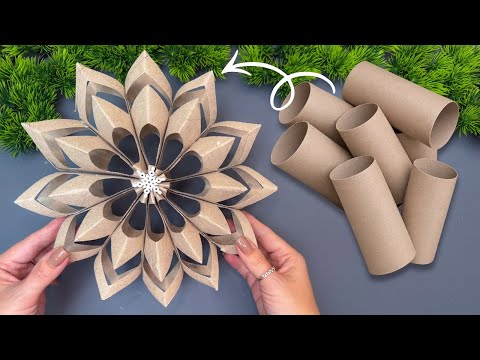 ❄️ Amazing Christmas Decor from Toilet Paper Rolls | Easy DIY Snowflake