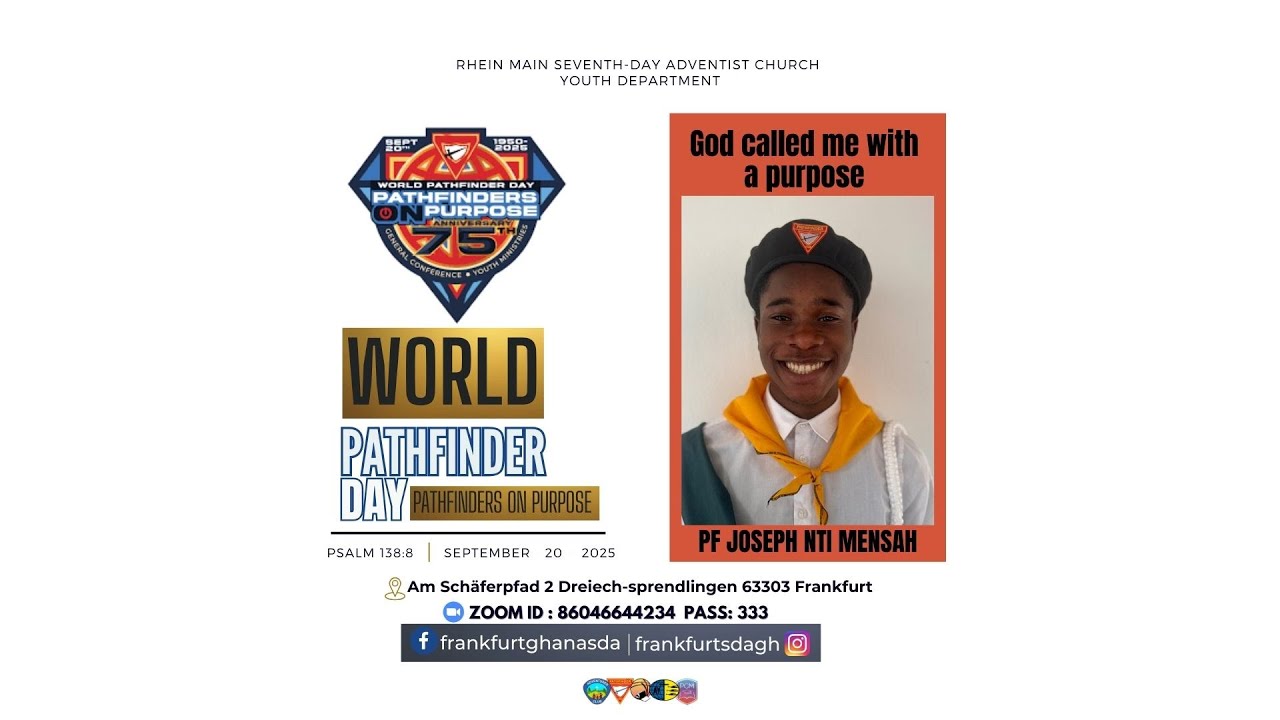 Sabbath Service - PF Joseph Nti Mensah - God called me with a purpose ...