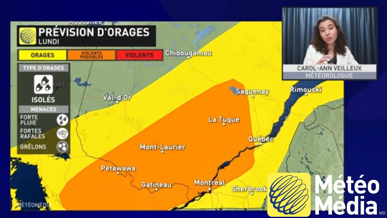Risque d'orages violents en ce début de semaine - YouTube
