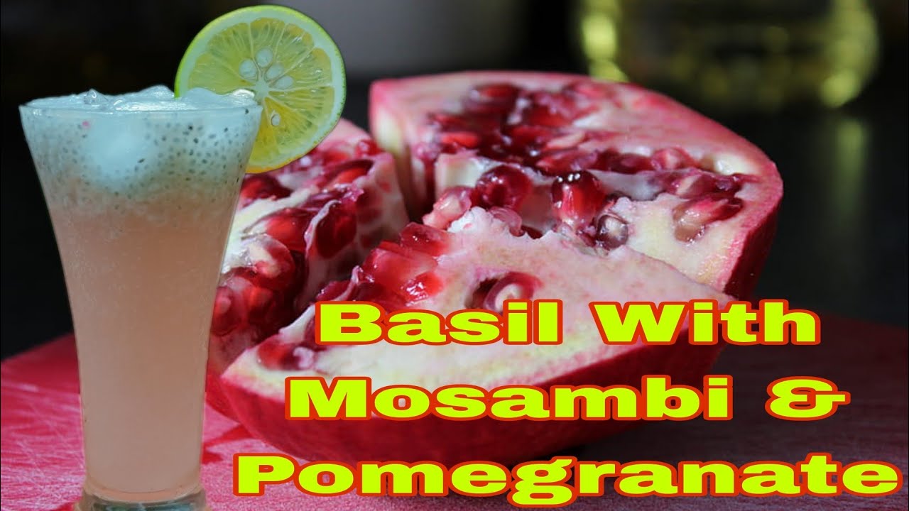 Basil with mosambi & pomegranate || How to make mocktail || Easy to ...