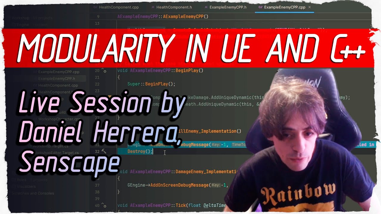 MODULARITY AND C++ | Unreal Engine lesson by Daniel Herrera | Senscape Jam Live Session (Spanish ...