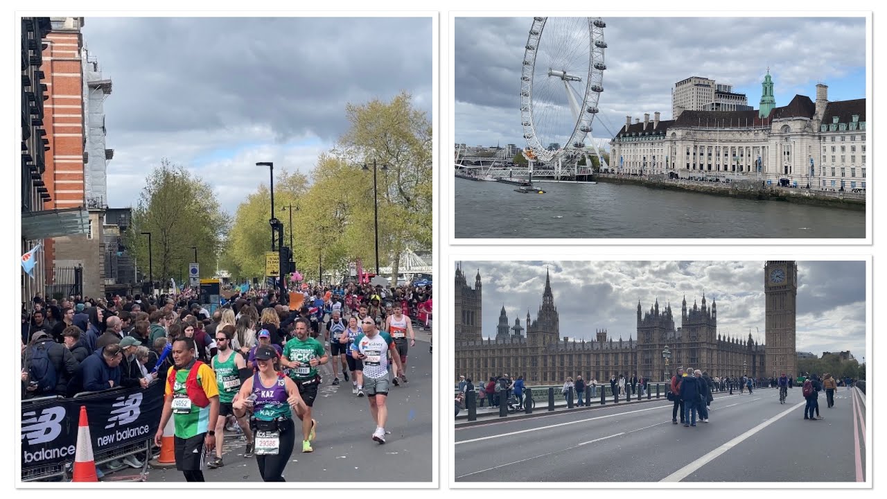 London Eye House of Parliament Waterloo Station London Marathon 2024 ...