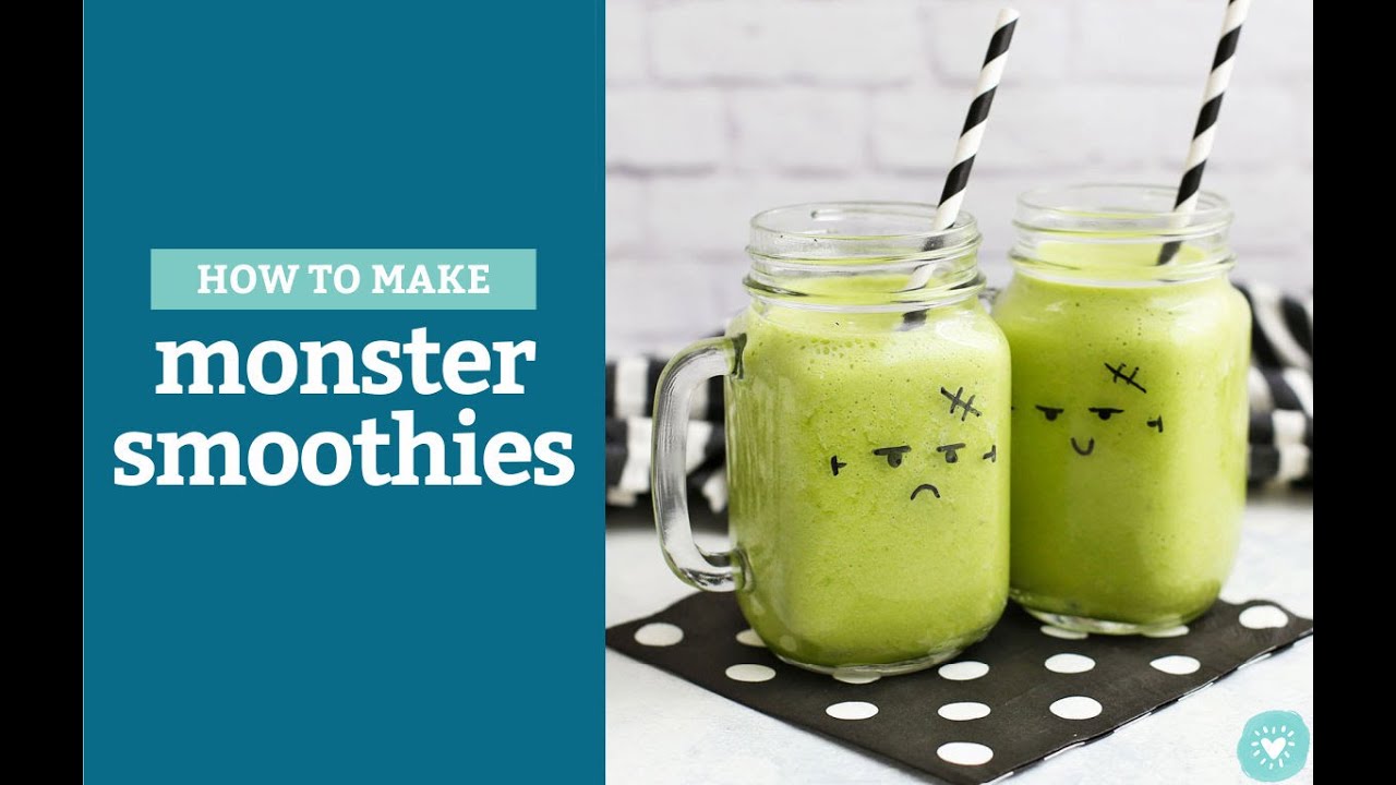 Monster Face Smoothies (Healthy Halloween Snack!) - YouTube