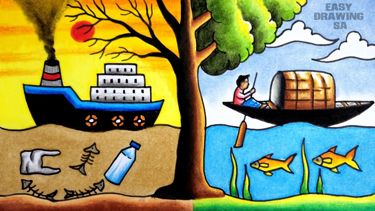 world environment day drawing / Ending Plastic Pollution Globally ...