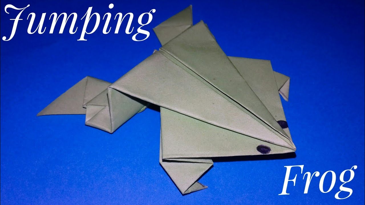 How to make a paper jumping frog/Jumping frog tutorial/Origami/DIY frog ...