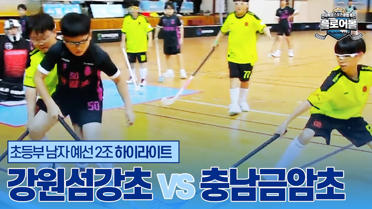 플로어볼 초등부 남자 예선 2조 하이라이트 강원섬강초 Vs 충남금암초 제16회 전국학교스포츠클럽 축전 플로어볼 경기