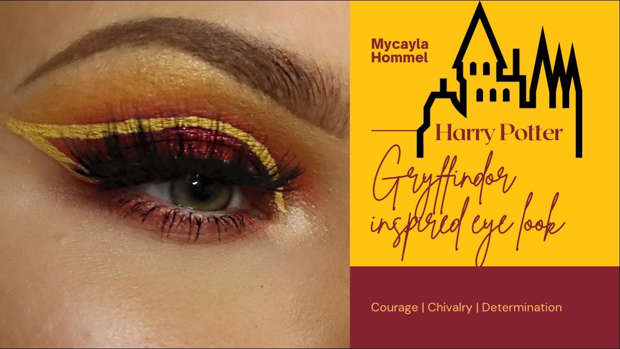 HARRY POTTER GRYFFINDOR INSPIRED MAKEUP LOOK - YouTube