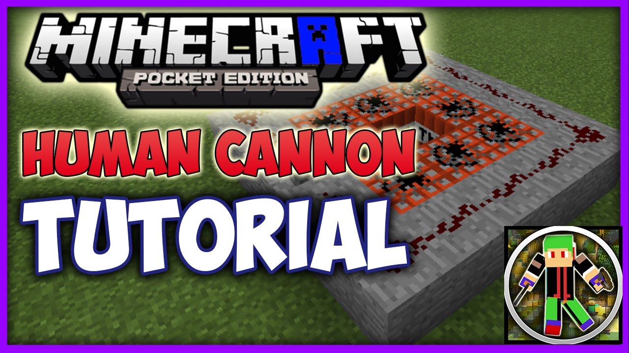 RedStone Human Cannon/Launcher Tutorial (MCPE) | Minecraft Pocket ...