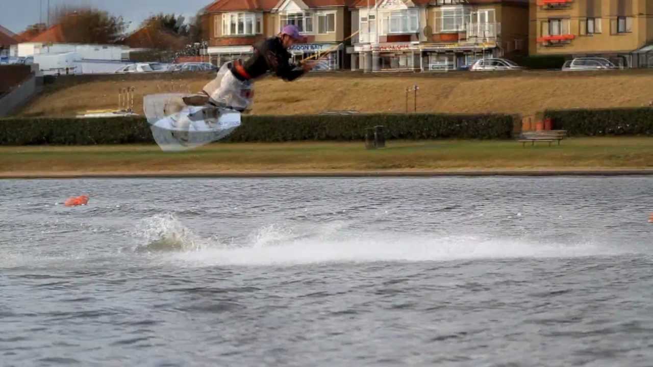 Wakeboard cable raley to blind slow motion - YouTube