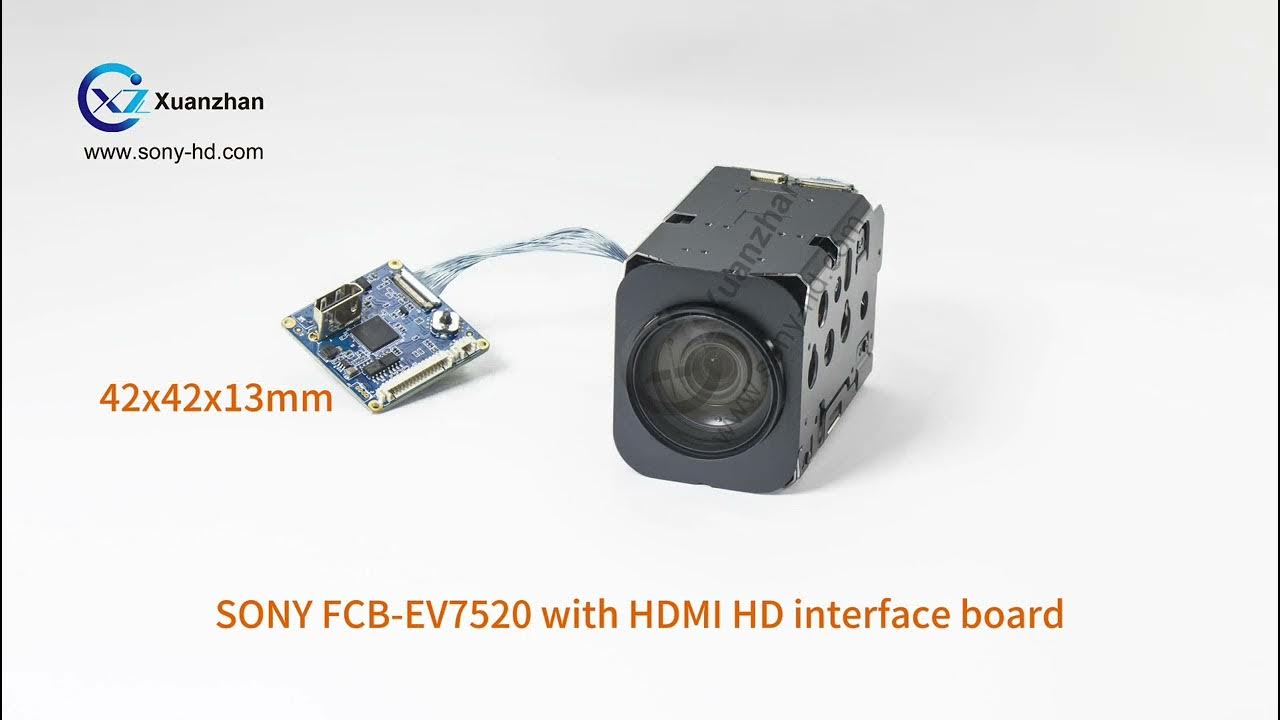 SONY Auto focus camera block FCB-EV7520 with interface board - YouTube