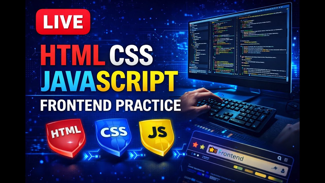 LIVE | HTML CSS JavaScript Practice | Frontend Coding Session 💻 - YouTube