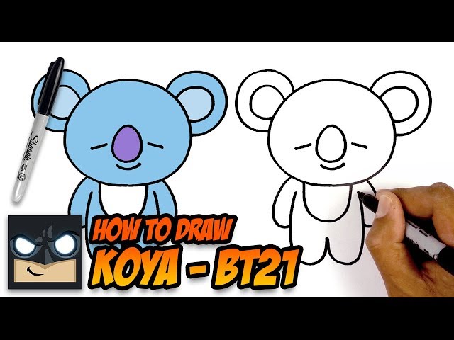 How to Draw Koya | BT21 | Step-by-Step Tutorial - Videos For Kids