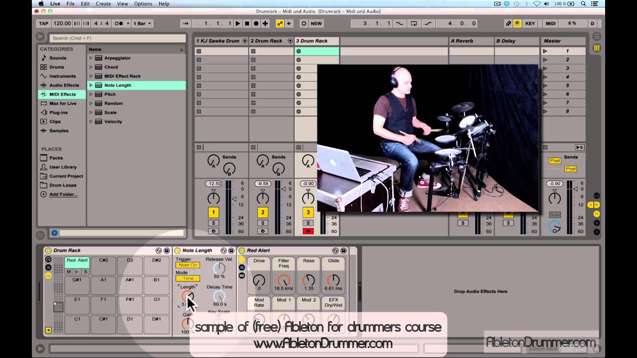 Electronic drums with Ableton Live Tutorial - Ableton Drum Rack via ...