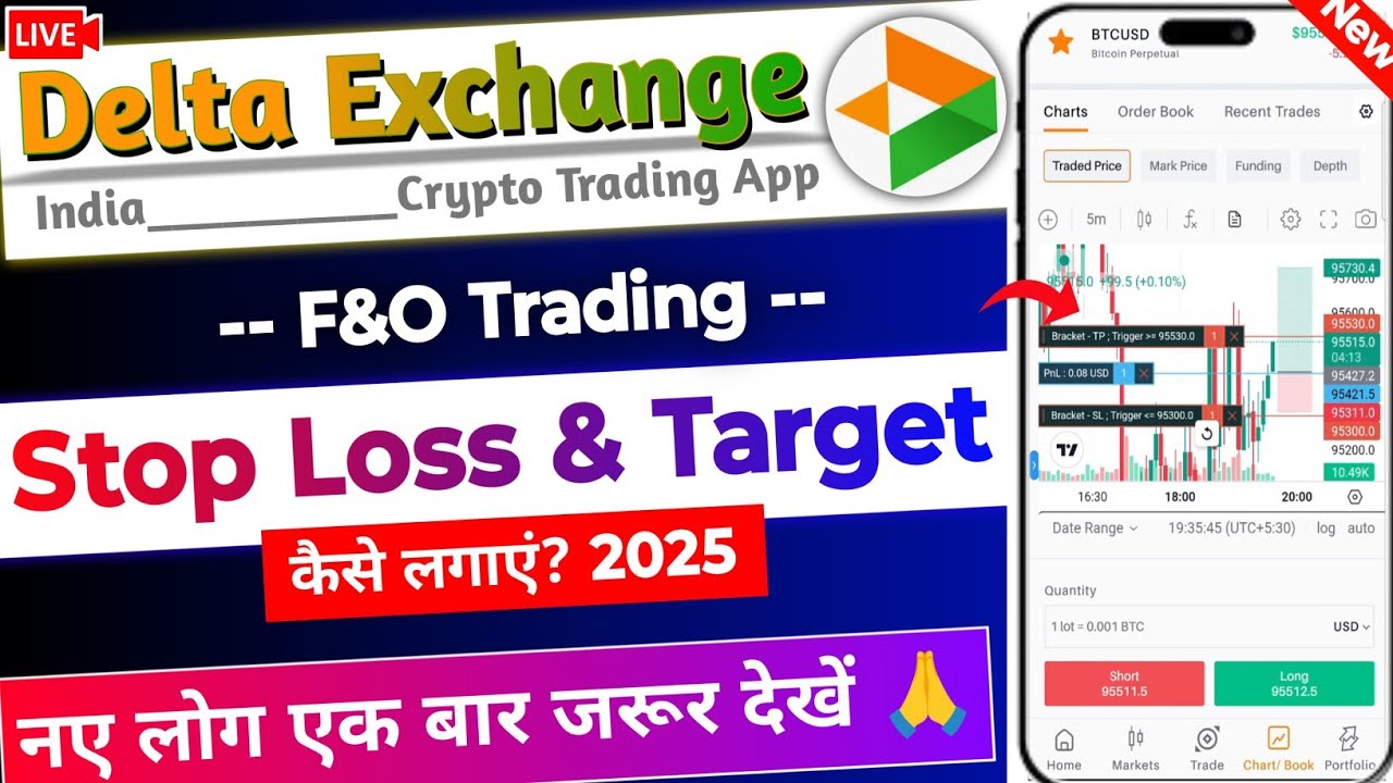 Delta india Exchange app F&O Trading Live | Stop Loss & Target kaise ...
