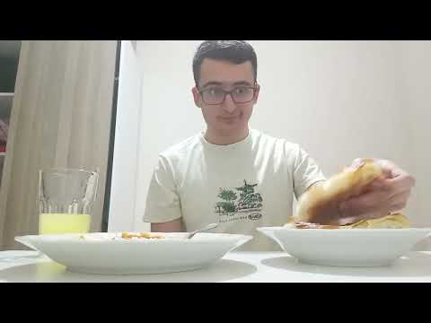 Pilavlı Köfteli Patlıcan Yemeği ile Ev Yapımı Çörek Yedim & Limonata içtim. 😋🍽️🔥 #asmr #mukbang 