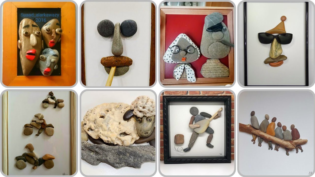 diy best funny face for pebbles art||pebbles decorations||pebbles art ...