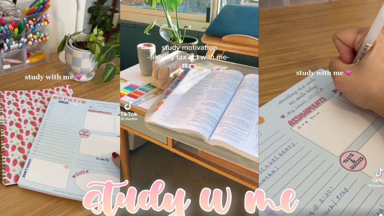 aesthetic studying + note taking tiktoks / study tok 📚💗 - YouTube