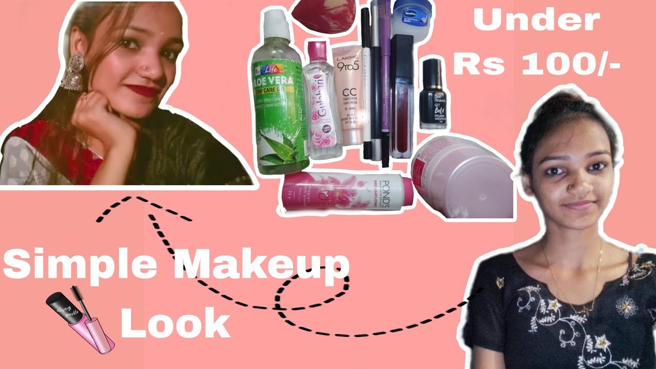 Full Face Makeup Under 100 rupees ||Simple and easy makeup tutorial ...