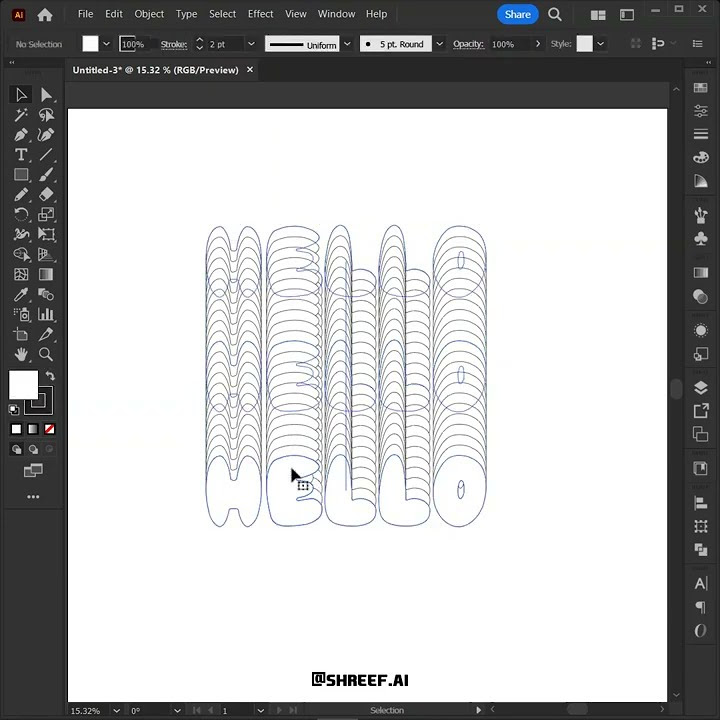 3D Blend Text Effect in Adobe Illustrator #shorts #illustratortutorial ...