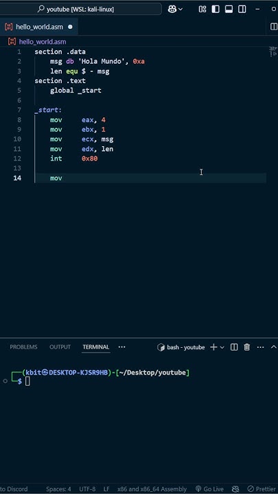 Hello World Assembler - YouTube