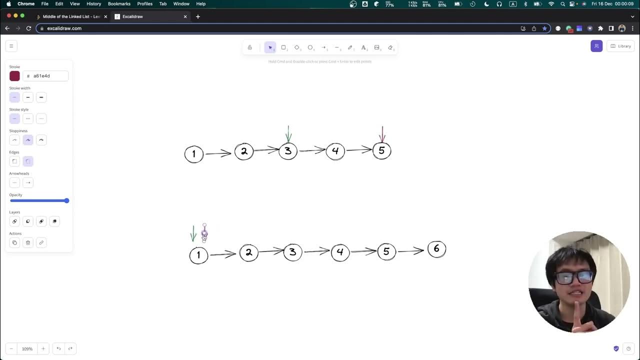 LC in JS: 876. Middle of the Linked List [Fast & Slow Pointers] - YouTube