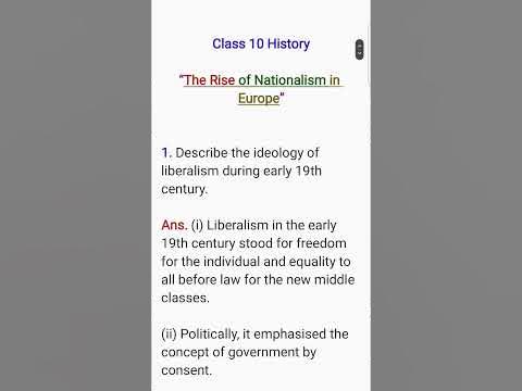 Describe the ideology of liberalism during early 19th century Class 10 ...