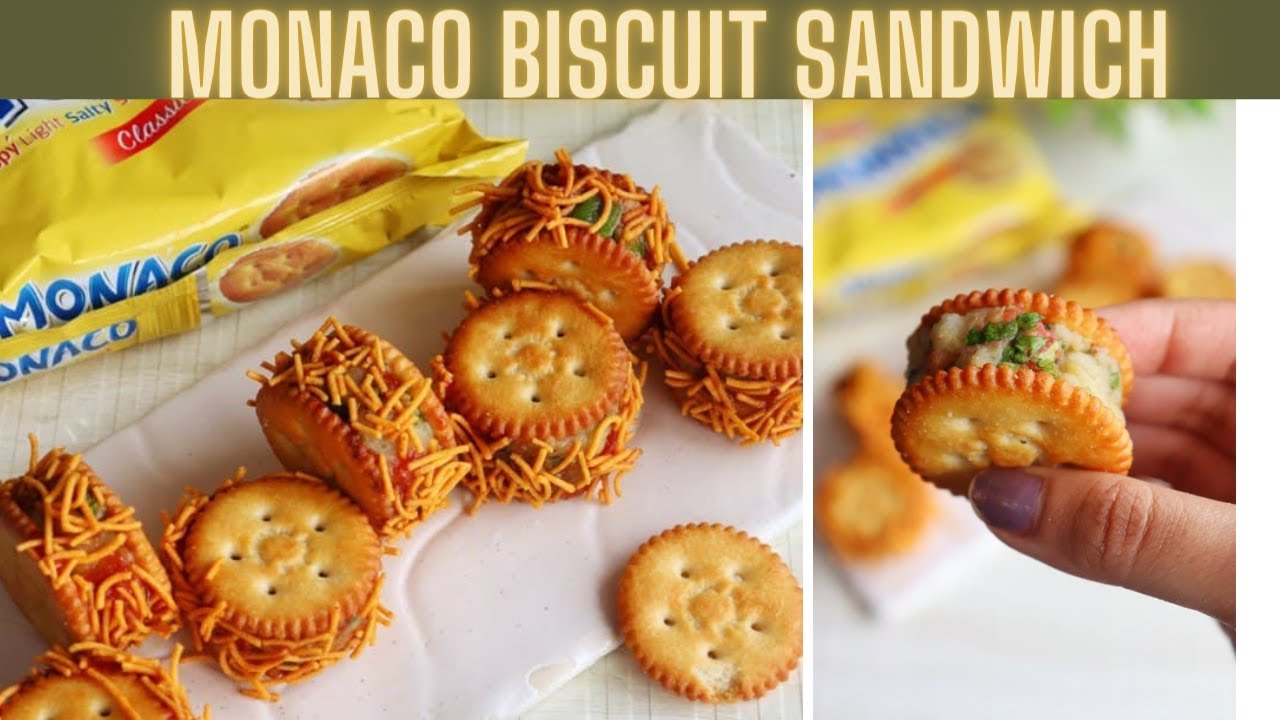Monaco Biscuit Sandwich | Monaco Bites |Instant Snack Recipe ...