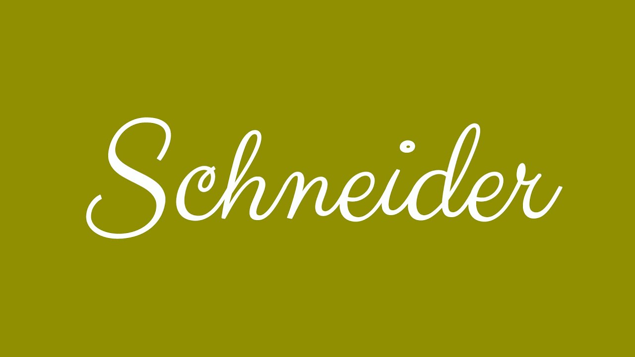 Learn how to Sign the Name Schneider Stylishly in Cursive Writing - YouTube