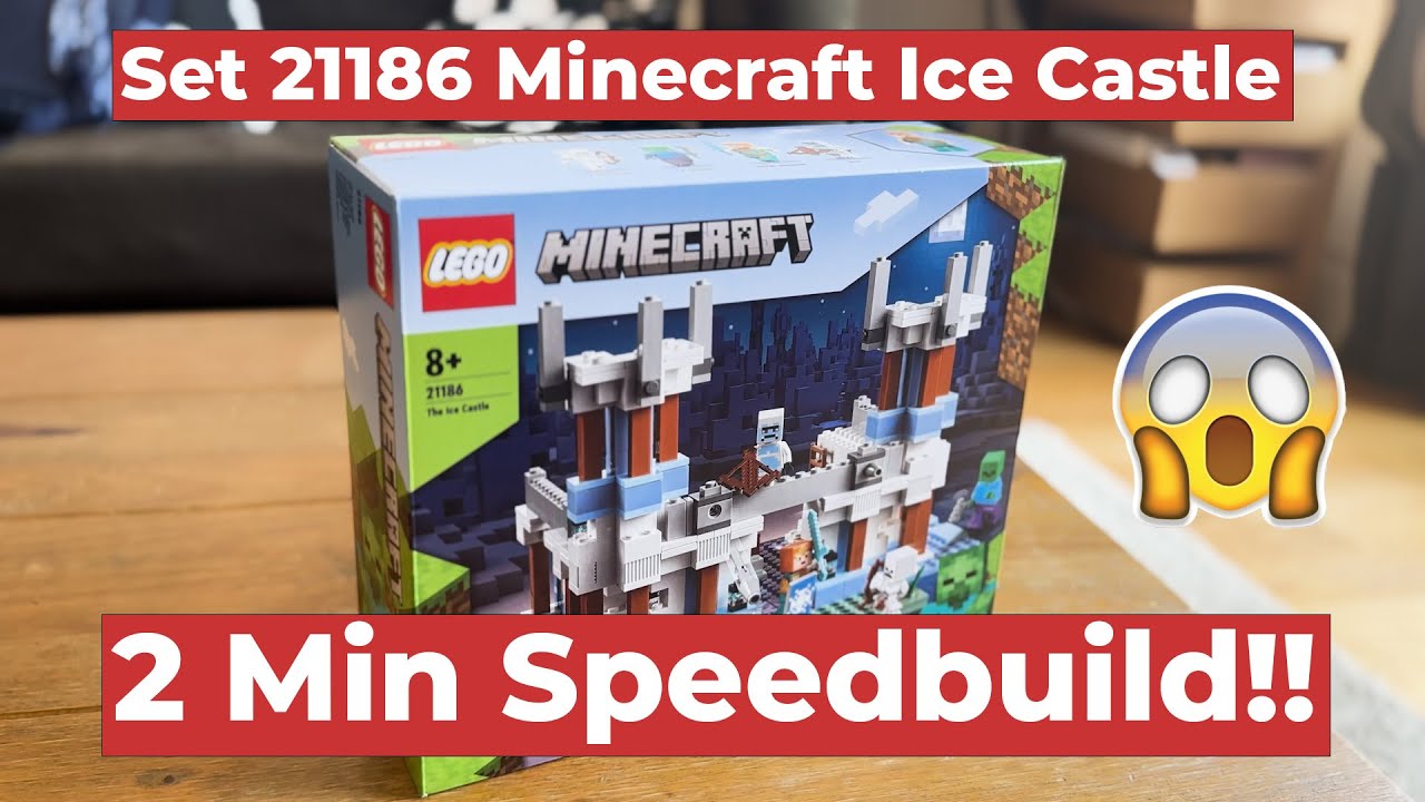 Building Set 21186 Minecraft Ice Castle in 2 minutes - YouTube