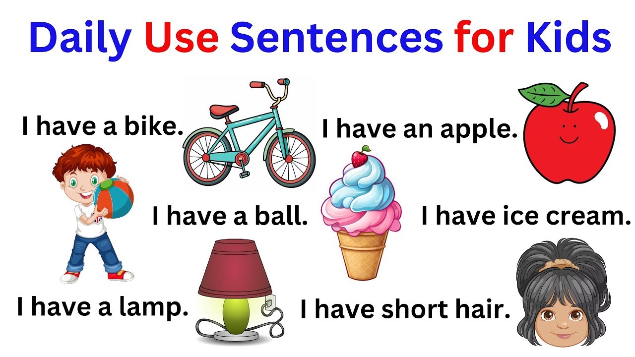 "I Have" Sentences Practice | Everyday English Sentences for Kids ...
