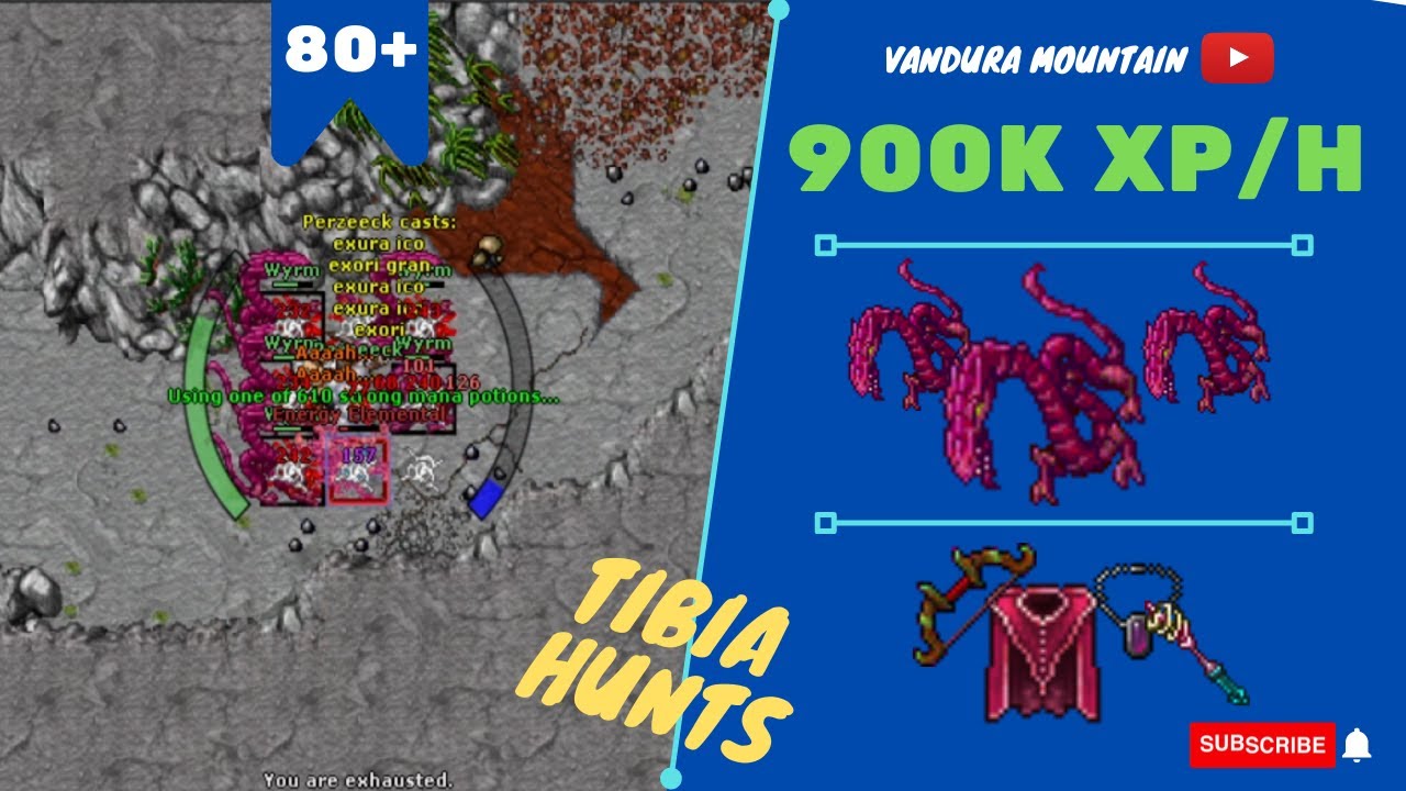 EK SOLO LVL 80+ 900K XP/H - SKILLS 82/79 - Vandura Mountain - TIBIA ...